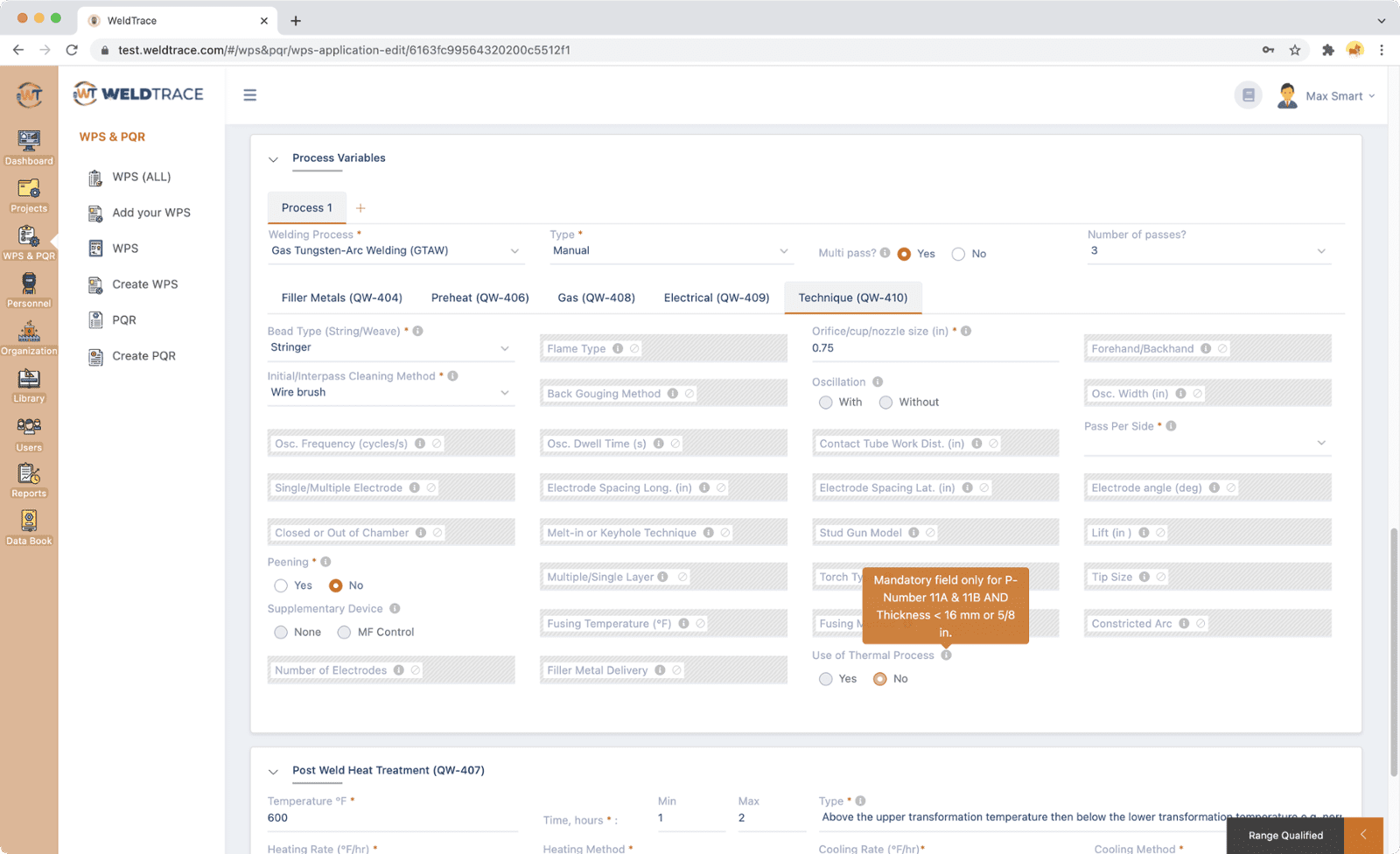 Creating welding procedures with WeldTrace